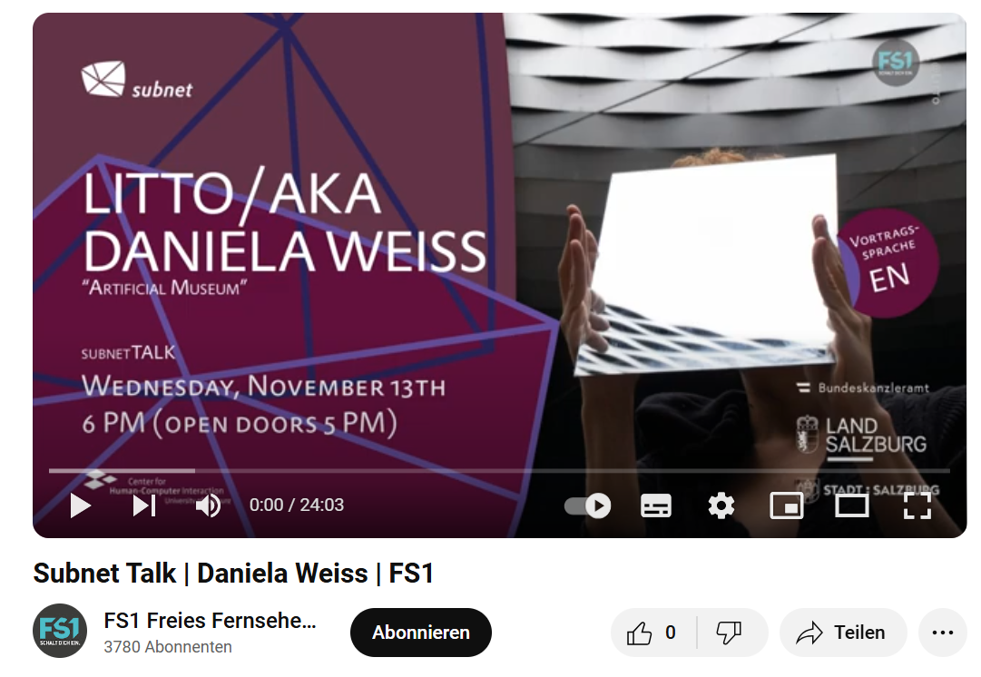 NEW subnetVIDEO online: subnetTALK: LITTO / aka DANIELA WEISS subnetTALK